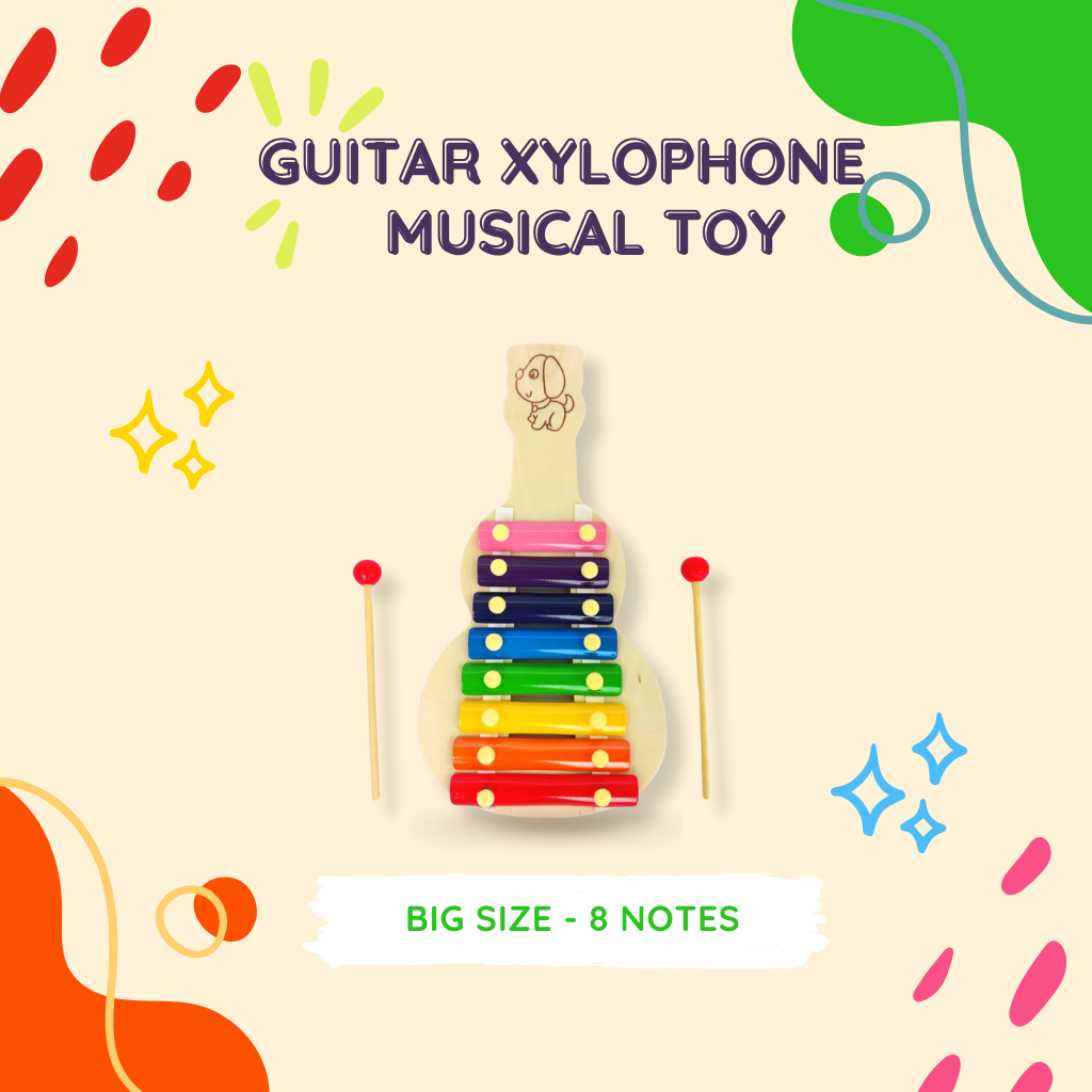 Guitar Shaped Wooden Xylophone for Kids | Erenjoy Musical Toy