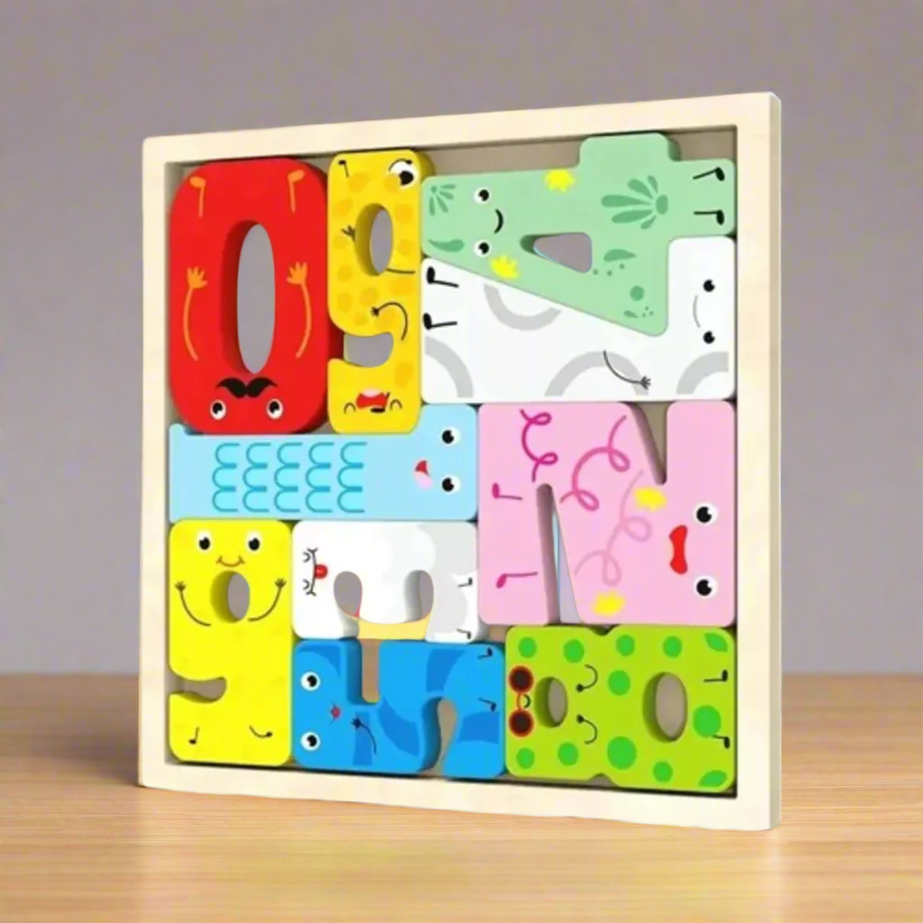 Erenjoy Wooden Number Puzzle Block for Kids