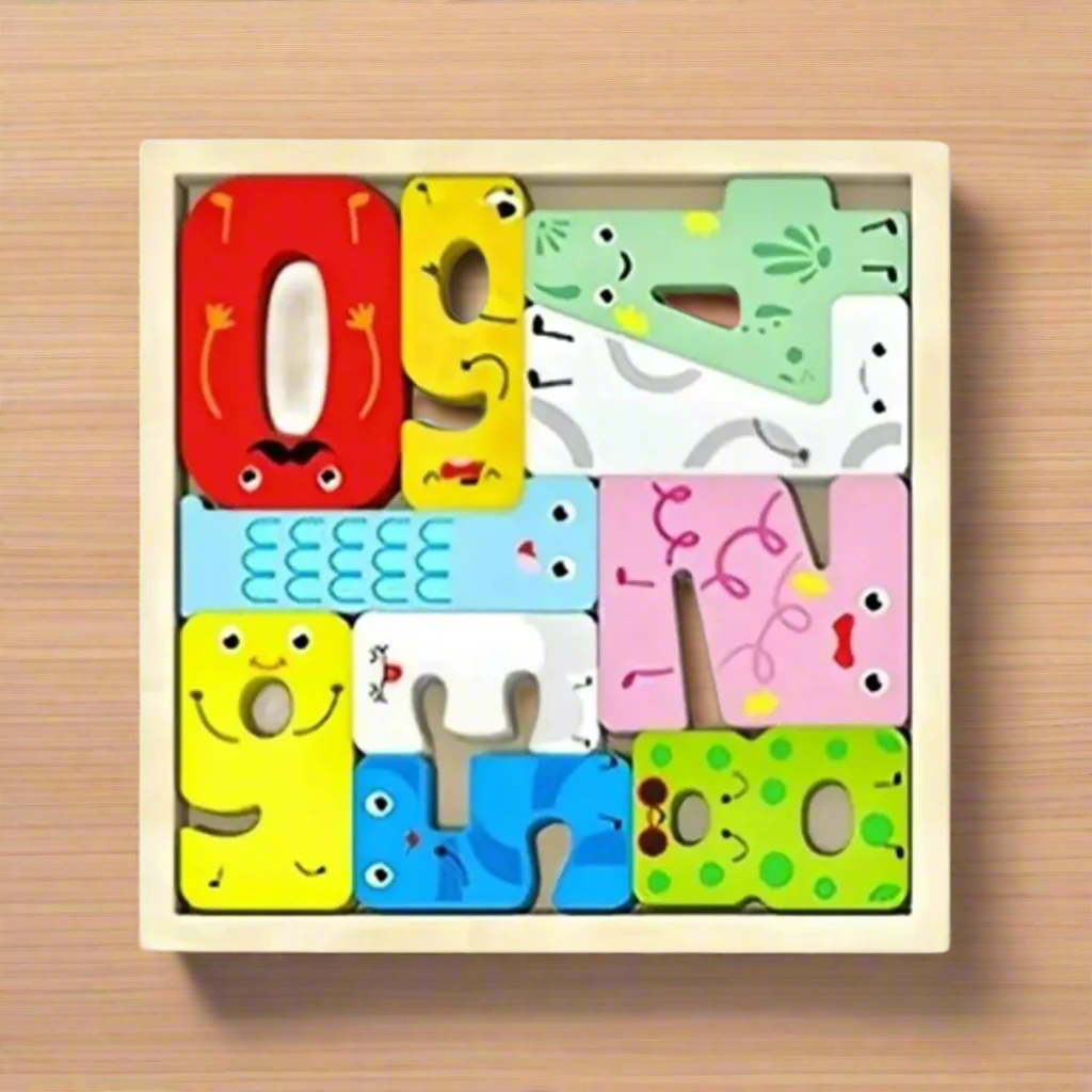 Erenjoy Wooden Number Puzzle Block for Kids