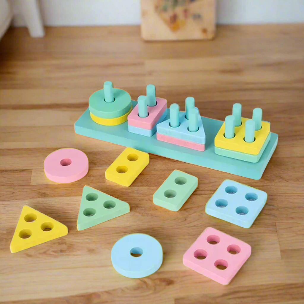 Rectangle Montessori Stacker: Geometric Blocks Shape – Erenjoy