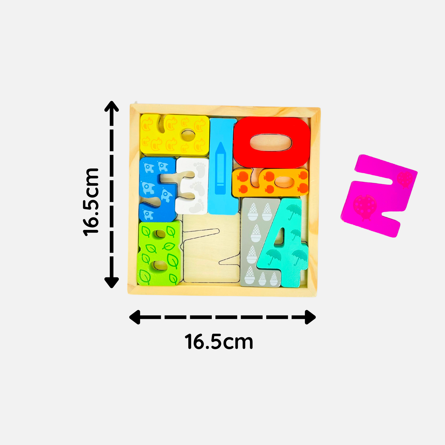 Erenjoy Wooden Number Puzzle Block for Kids