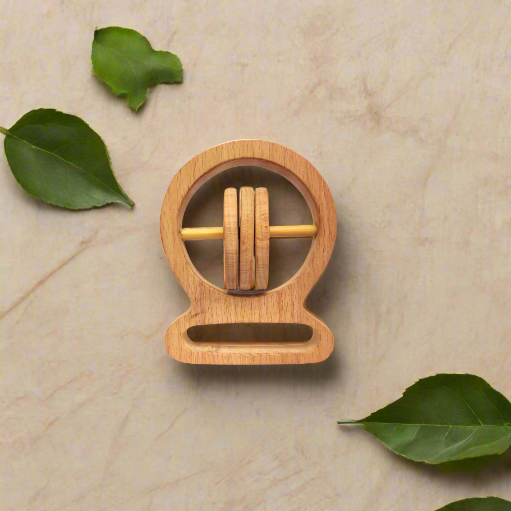 Organic Beechwood Round Baby Rattle – Erenjoy