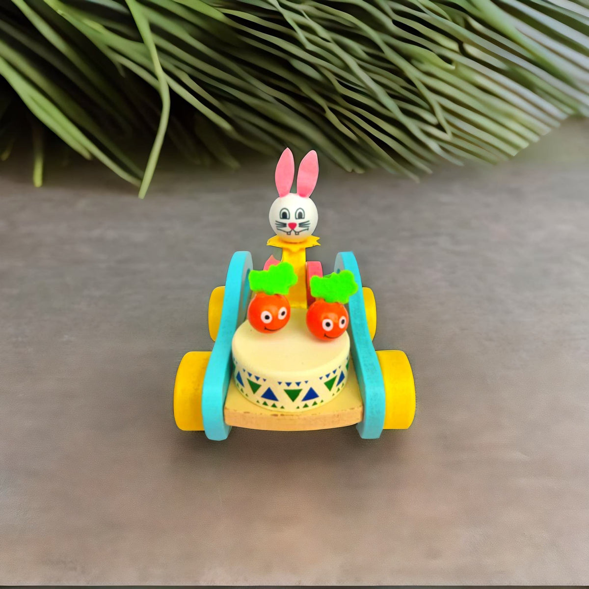 Bunny Drummer Push & Pull Car - Montessori Toy for Movement Play – Erenjoy