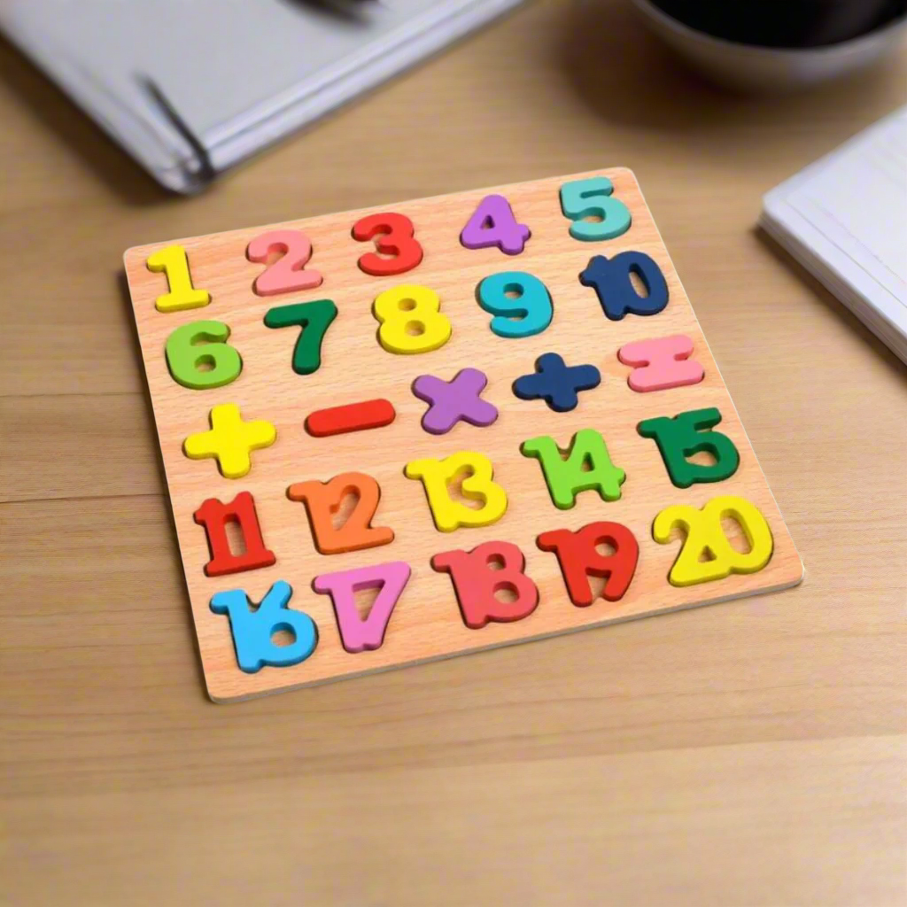 Wooden Alphabet, Number, and Shape Puzzles tray for Toddlers - 3 in on ...