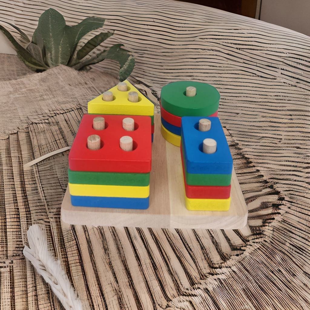 Erenjoy's Geometric Shape Stacker Square - Learn Shapes & Colors