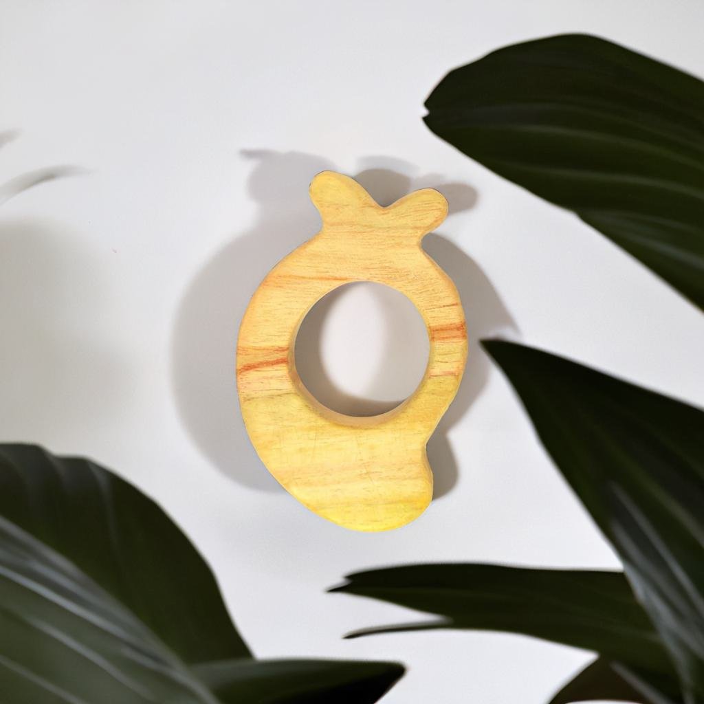 Erenjoy Mango Shaped Neem Wooden Teether for Teething Pain