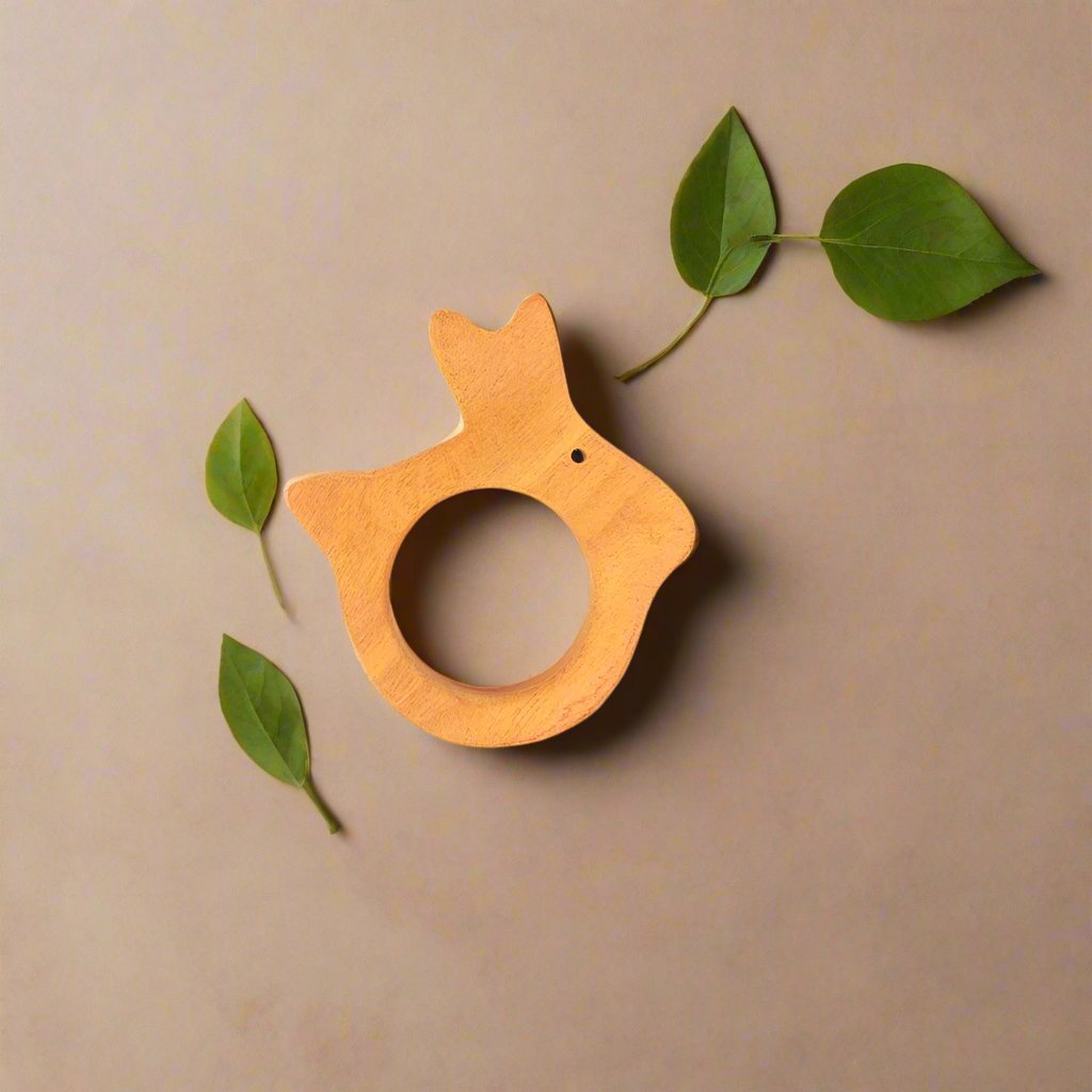 Erenjoy Rabbit Shaped Neem Wooden Teether for Babies