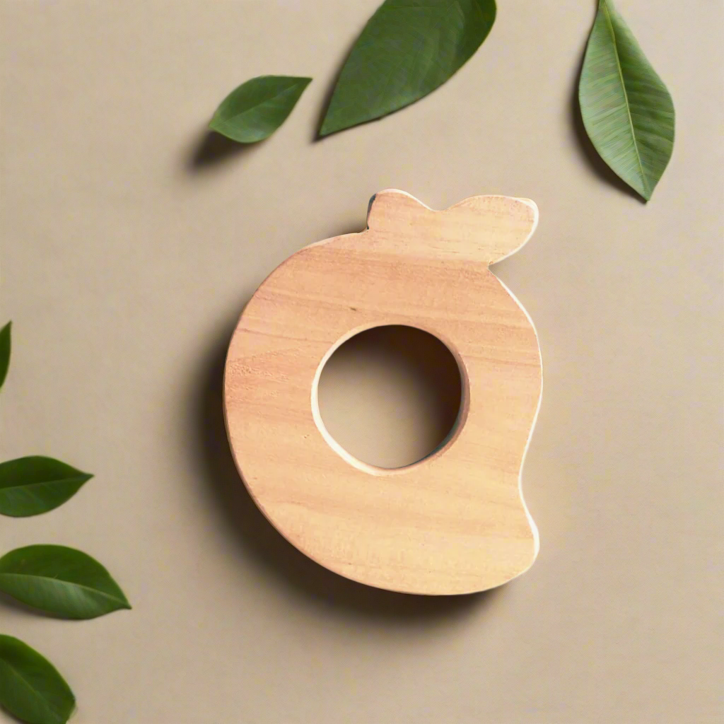 Erenjoy Mango Shaped Neem Wooden Teether for Teething Pain
