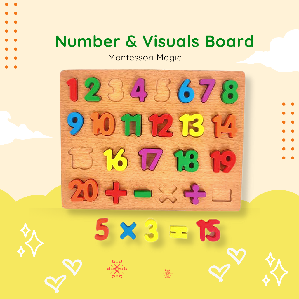 Montessori Number Board 1-20 | Erenjoy Counting & Math Blocks