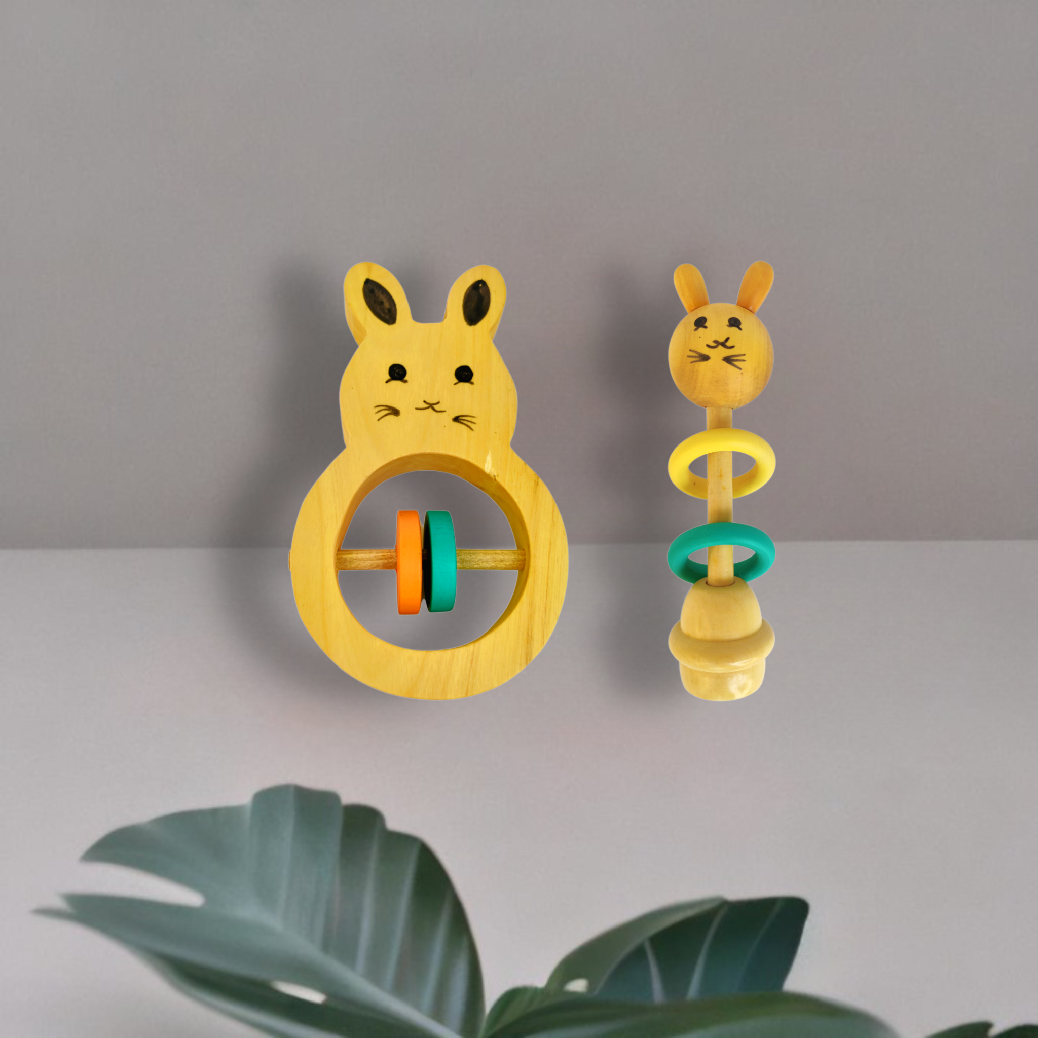 Rabbit Shaped Rattles Combo - Sensory Stimulation for Babies – Erenjoy