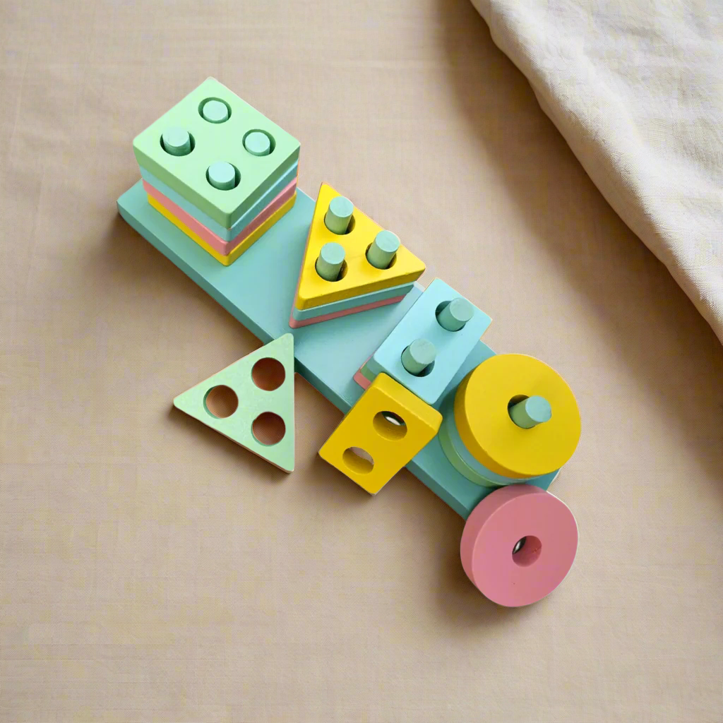 Rectangle Montessori Stacker - Unique Geometric Blocks Shape – Erenjoy