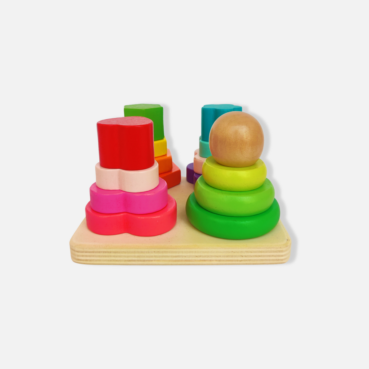 Erenjoy Shape Sorter Toy | Montessori Square Stacker