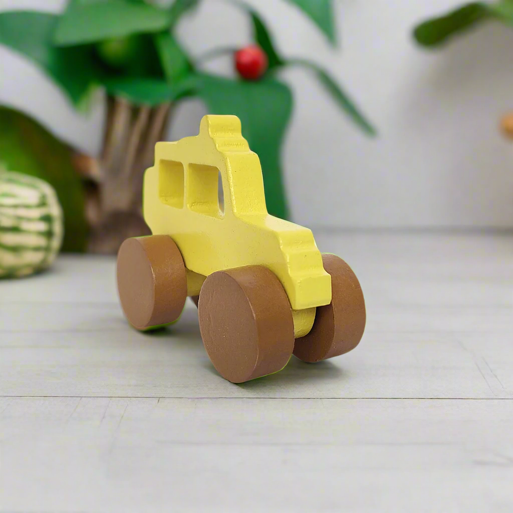 Safe & Stimulating Wooden Police Jeep Toy Car – Erenjoy