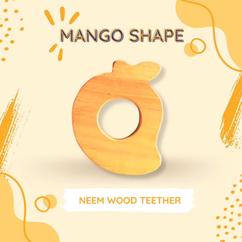 Erenjoy Mango Shaped Neem Wooden Teether for Teething Pain