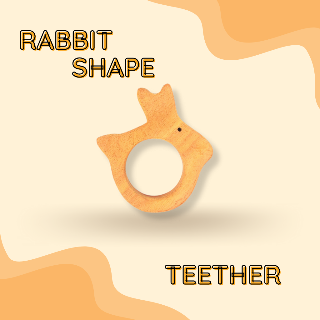Erenjoy Rabbit Shaped Neem Wooden Teether for Babies