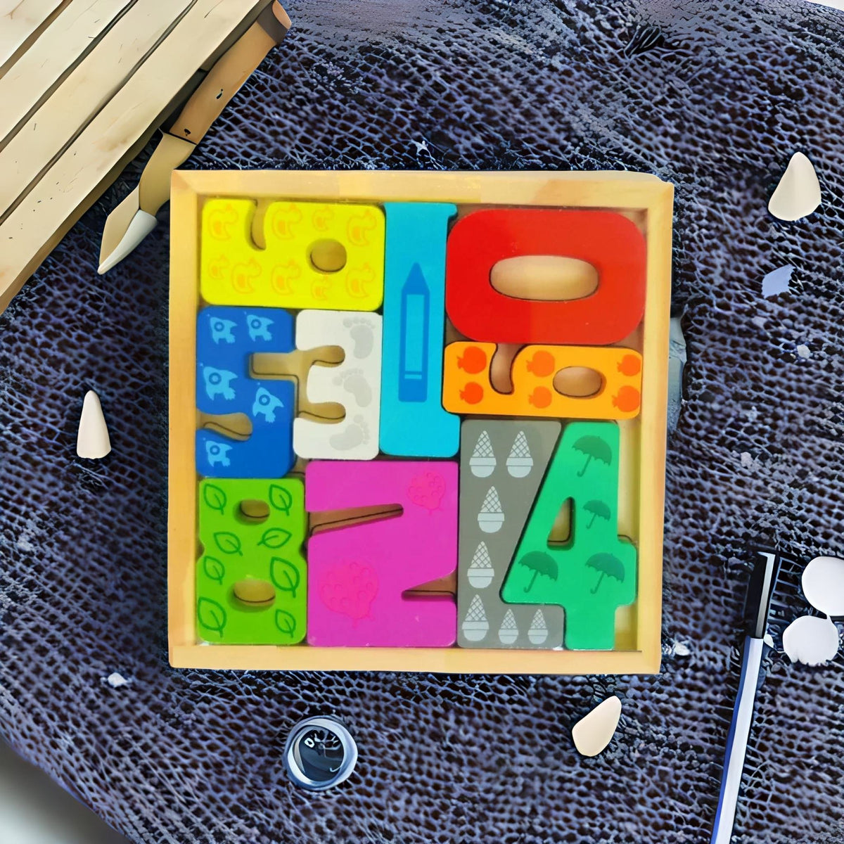 Erenjoy Wooden Number Puzzle Block for Kids